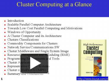Cluster Computing at a Glance presentation | free to view
