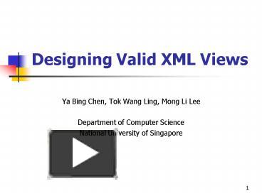 PPT – Designing Valid XML Views PowerPoint presentation | free to ...