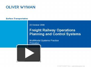 Freight Railway Operations Planning and Control Systems presentation ...