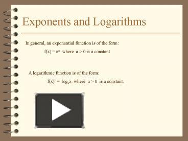 PPT – Exponents and Logarithms PowerPoint presentation | free to view ...