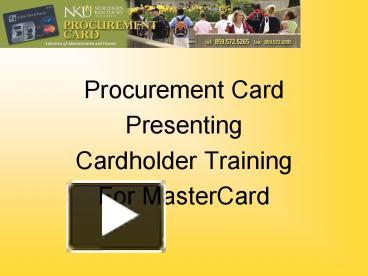 Procurement Card presentation | free to view
