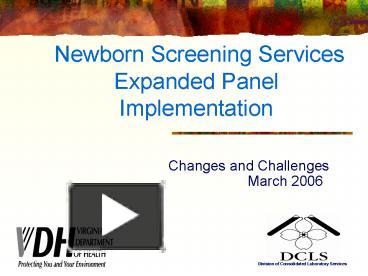 PPT – Newborn Screening Services Expanded Panel Implementation ...