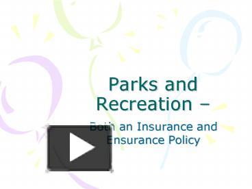 Parks and Recreation presentation | free to view