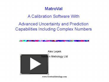 PPT – MatroVal Calibration Software PowerPoint presentation | free to ...
