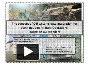 The concept of C4I systems data integration for planning Joint Military ...
