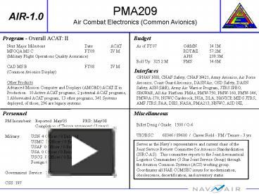 PMA209 presentation | free to view