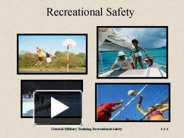 Recreational Safety presentation | free to view