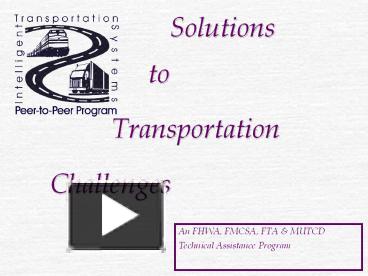 PPT – An FHWA, FMCSA, FTA PowerPoint presentation | free to download ...
