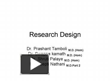PPT – Research Design PowerPoint presentation | free to view - id ...