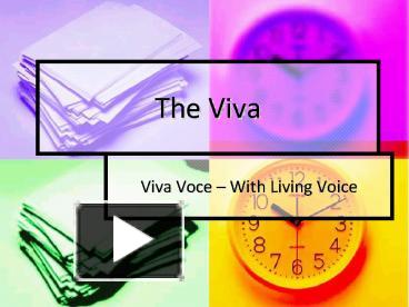 The Viva presentation | free to view
