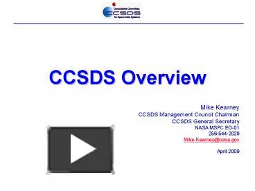 CCSDS Overview presentation | free to view