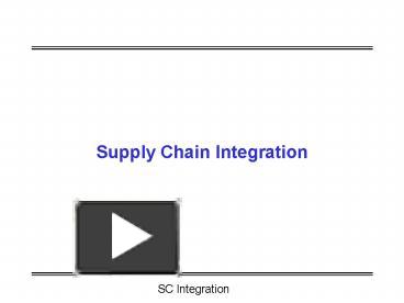 Supply Chain Integration presentation | free to view