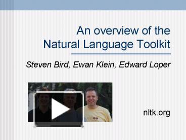 An overview of the Natural Language Toolkit presentation | free to download