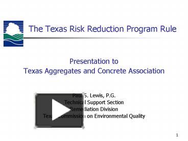 PPT – The Texas Risk Reduction Program Rule PowerPoint presentation ...