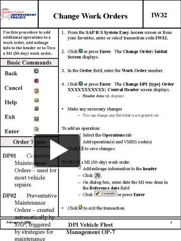 PPT – Change Work Orders PowerPoint presentation | free to download ...