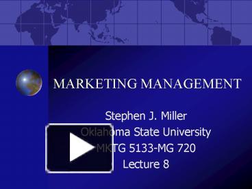 PPT – MARKETING MANAGEMENT PowerPoint presentation | free to view - id ...