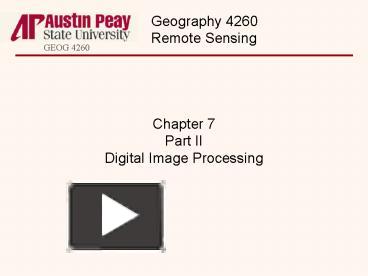 Chapter 7 Part II Digital Image Processing presentation | free to view