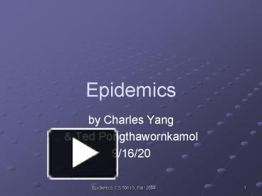 Epidemics presentation | free to view