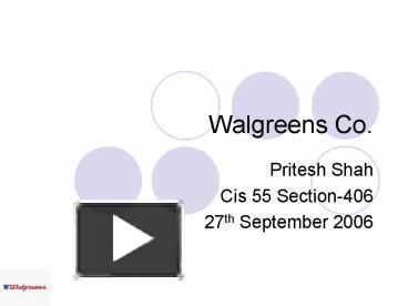 PPT – Walgreens Co. PowerPoint presentation | free to view - id: d98d-NDYzN