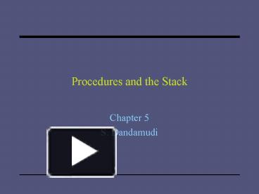 Procedures and the Stack presentation | free to view