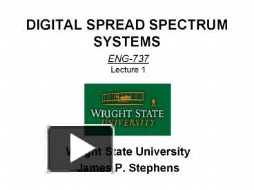 PPT – DIGITAL SPREAD SPECTRUM SYSTEMS PowerPoint presentation | free to ...