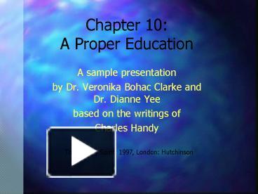 PPT – Chapter 10: A Proper Education PowerPoint presentation | free to ...