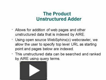 PPT – The Product Unstructured Adder PowerPoint presentation | free to ...