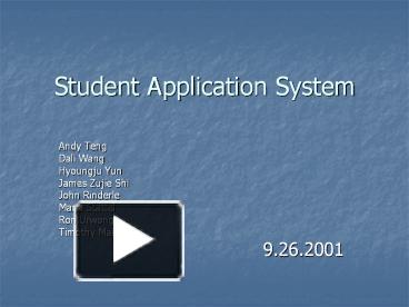 PPT – Student Application System PowerPoint presentation | free to ...
