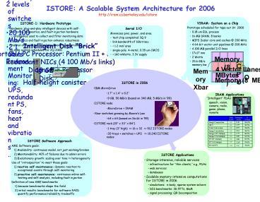 PPT – ISTORE1: Hardware Prototype PowerPoint presentation | free to ...