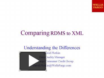 PPT – Comparing RDMS to XML PowerPoint presentation | free to view - id ...