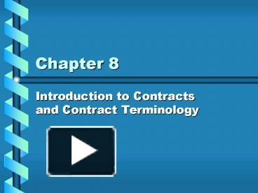 PPT – Introduction to Contracts and Contract Terminology PowerPoint ...