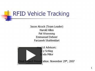 PPT – RFID Vehicle Tracking PowerPoint presentation | free to download ...