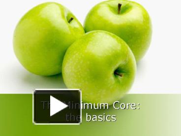 The Minimum Core: the basics presentation | free to view