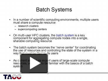 Batch Systems presentation | free to download