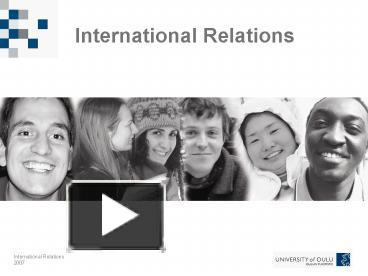 International Relations presentation | free to view
