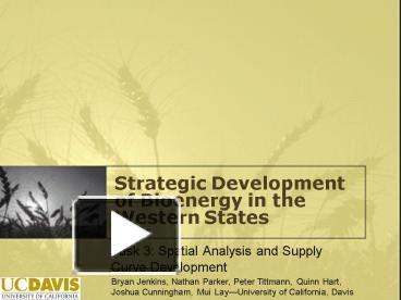 PPT – Strategic Development of Bioenergy in the Western States ...