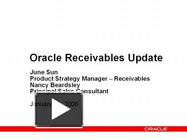 Oracle Receivables Update presentation | free to download