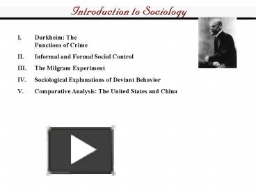 Durkheim: The Functions of Crime presentation | free to view