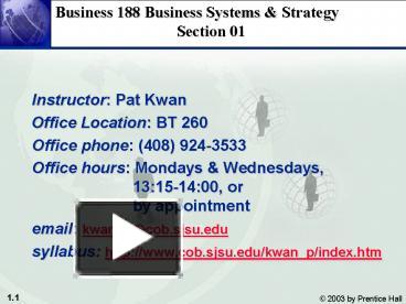 PPT – Instructor: Pat Kwan PowerPoint presentation | free to view - id ...
