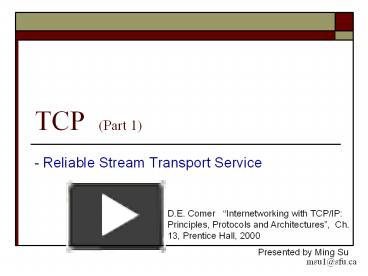 PPT – TCP (Part 1) PowerPoint presentation | free to download - id ...