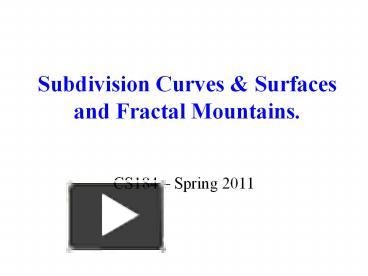 Subdivision Curves presentation | free to download
