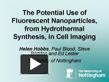 Helen Hobbs, Paul Blood, Steve Briddon and Ed Lester presentation ...