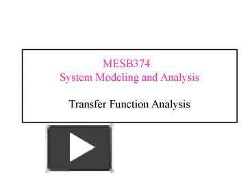 PPT – ME375 Dynamic System Modeling and Control PowerPoint presentation ...