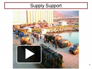 Supply Support presentation | free to view
