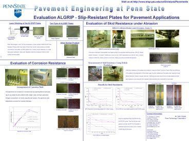 PPT – Evaluation ALGRIP SlipResistant Plates for Pavement Applications ...
