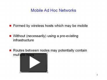 PPT – Mobile Ad Hoc Networks PowerPoint presentation | free to download ...