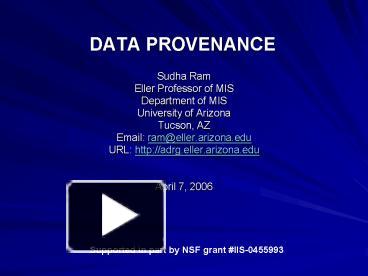 DATA PROVENANCE presentation | free to view