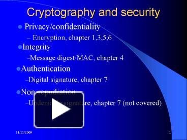 PPT – Cryptography and security PowerPoint presentation | free to view ...