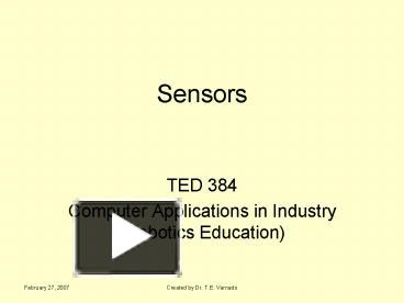 PPT – Sensors PowerPoint presentation | free to view - id: de5da-ZDc1Z