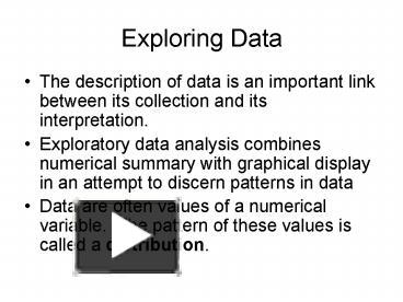 PPT – Exploring Data PowerPoint presentation | free to view - id: de66b ...
